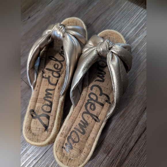 Sam Edelman | Shoes | Sam Edelman Gold Knot Flat Espadrille Sandals ...